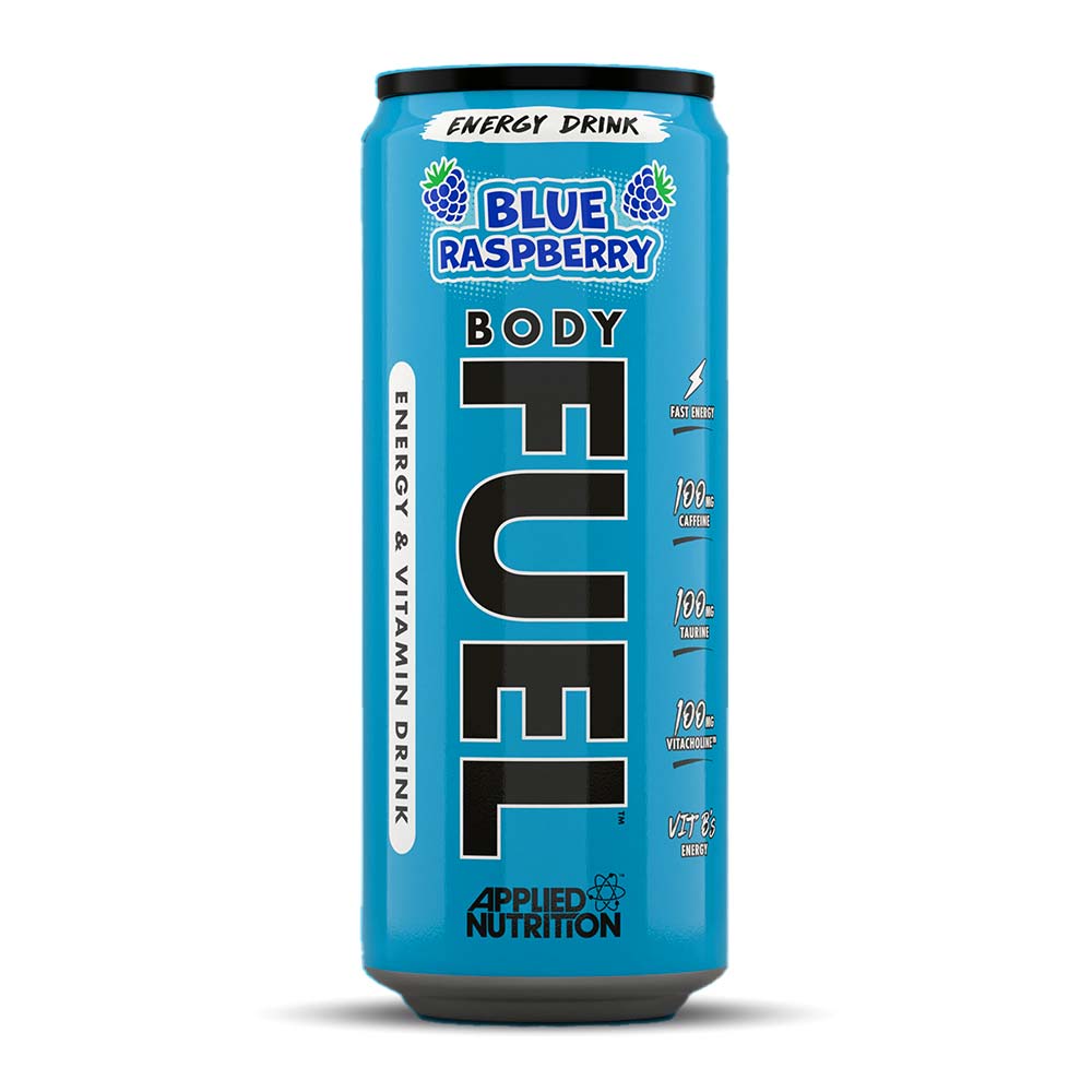 Applied Nutrition Body Fuel Energy Can, Blue Raspberry, 330 ML, Suppor