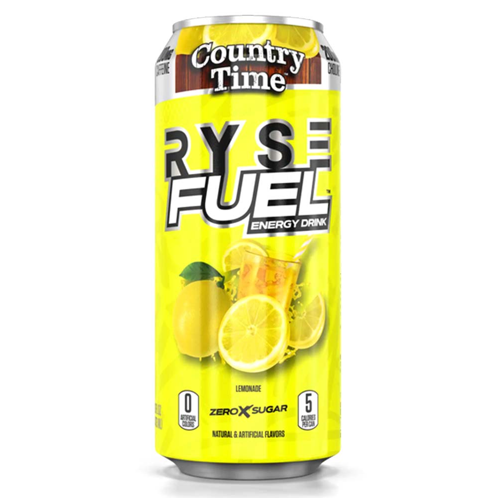 RYSE Fuel Energy Drink, Lemonade Country Time, 1 Can, 200mg Natural Ca