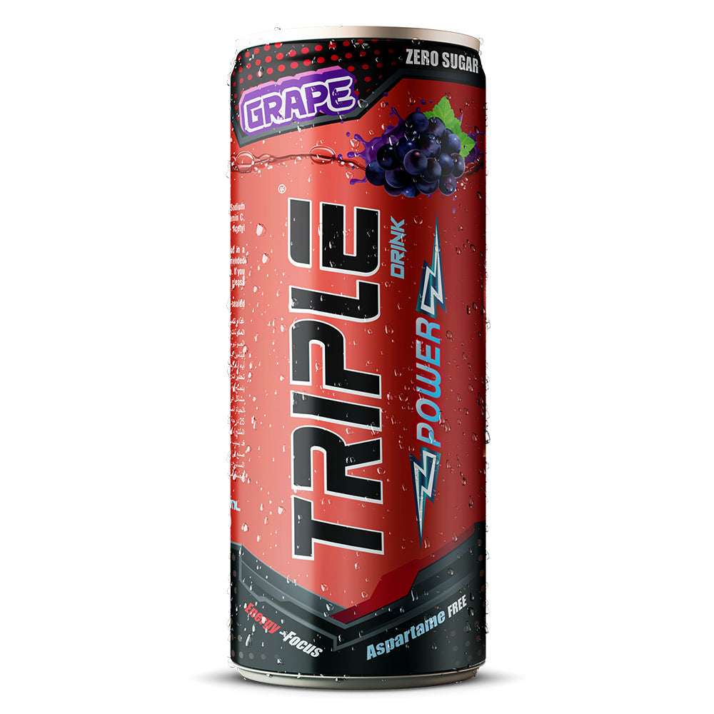 Triple Power Energy Drink, Grape, 1 Piece, Energy & Focus, Zero Calori