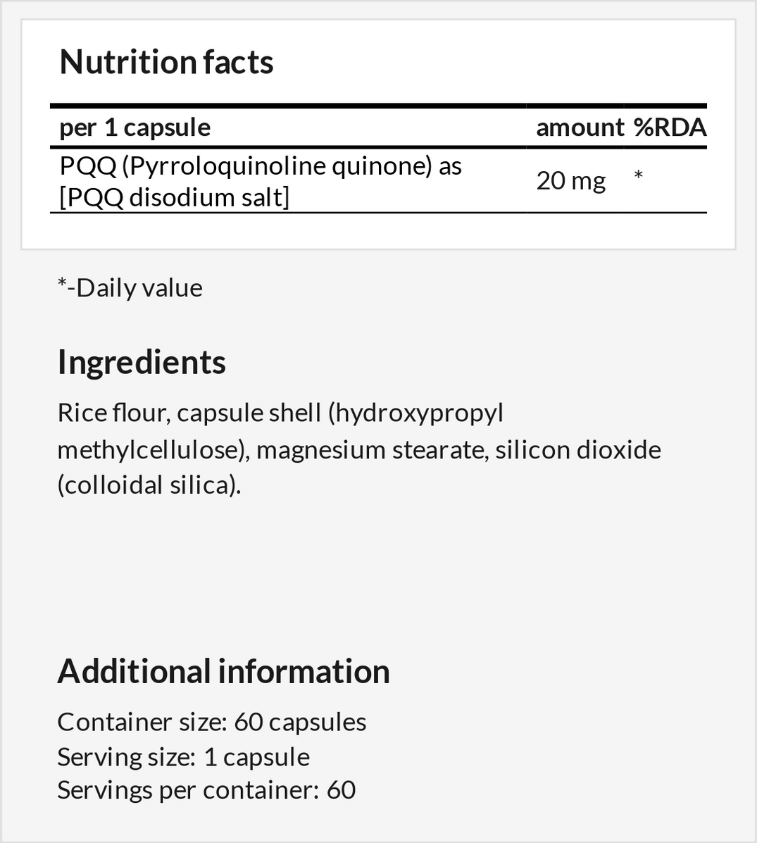 Buy PQQ Brain Booster & Anti-aging Supplement | Nutrimarketae ...